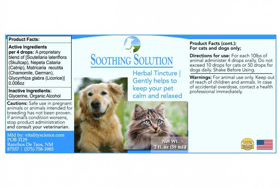 Cat Anxiety | Soothing Solution, Herbal Tincture for | Vitality Science